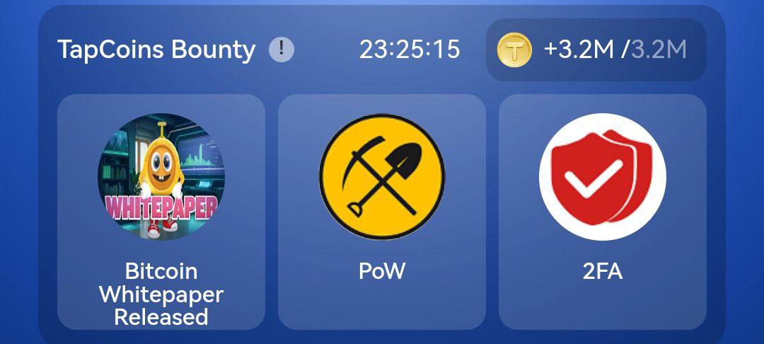 Tapcoins Daily Combo October 3 [Free 3,200,000 Coin Reward]